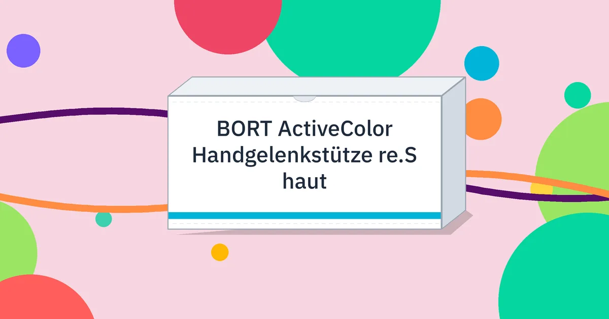 Symbolbild: Packung mit der Aufschrift BORT ActiveColor Handgelenkstütze re.S haut (PZN 13423908) – Verfügbarkeit und Bezug in Apotheken in Frankfurt am Main