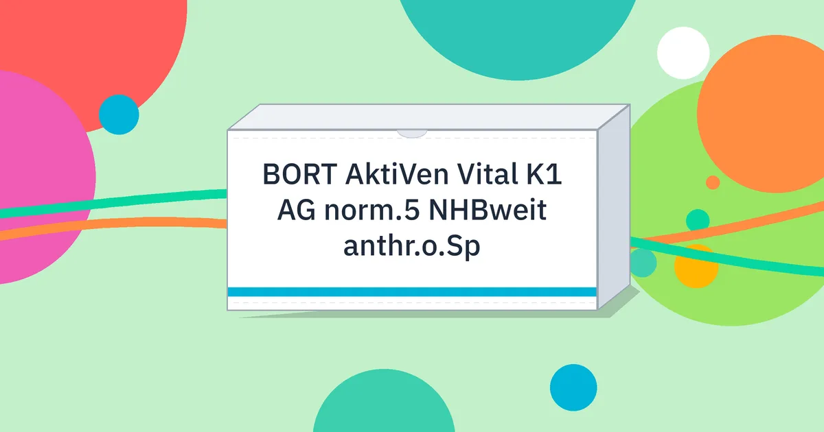 Symbolbild: Packung mit der Aufschrift BORT AktiVen Vital K1 AG norm.5 NHBweit anthr.o.Sp (PZN 13733661) – Verfügbarkeit und Bezug in Apotheken in Frankfurt am Main