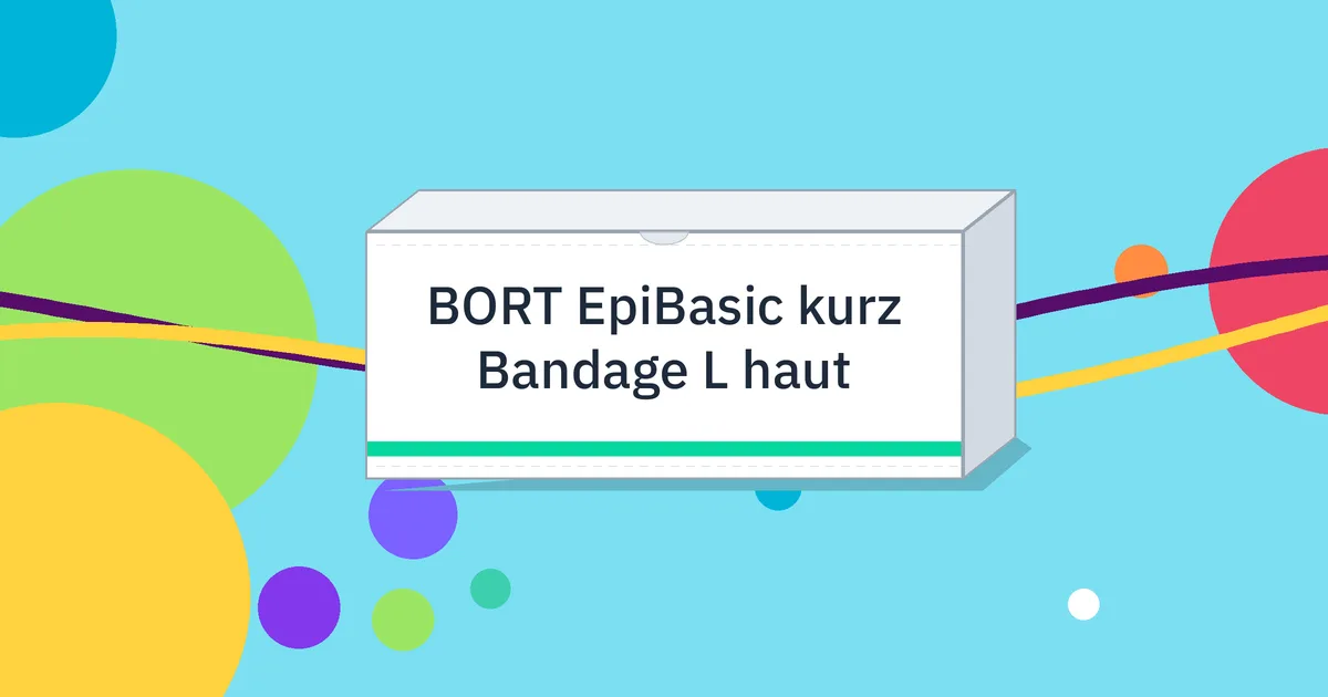 Symbolbild: Packung mit der Aufschrift BORT EpiBasic kurz Bandage L haut (PZN 15255734) – Verfügbarkeit und Bezug in Apotheken in Frankfurt am Main