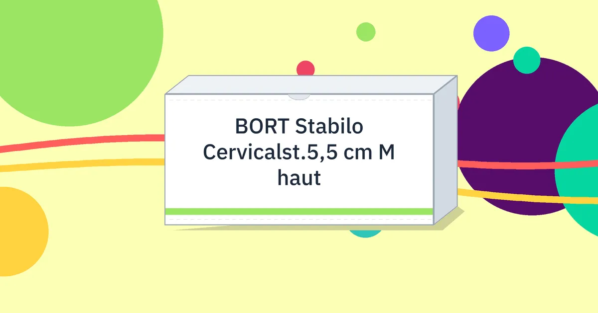 Symbolbild: Packung mit der Aufschrift BORT Stabilo Cervicalst.5,5 cm M haut (PZN 10206889) – Verfügbarkeit und Bezug in Apotheken in Frankfurt am Main