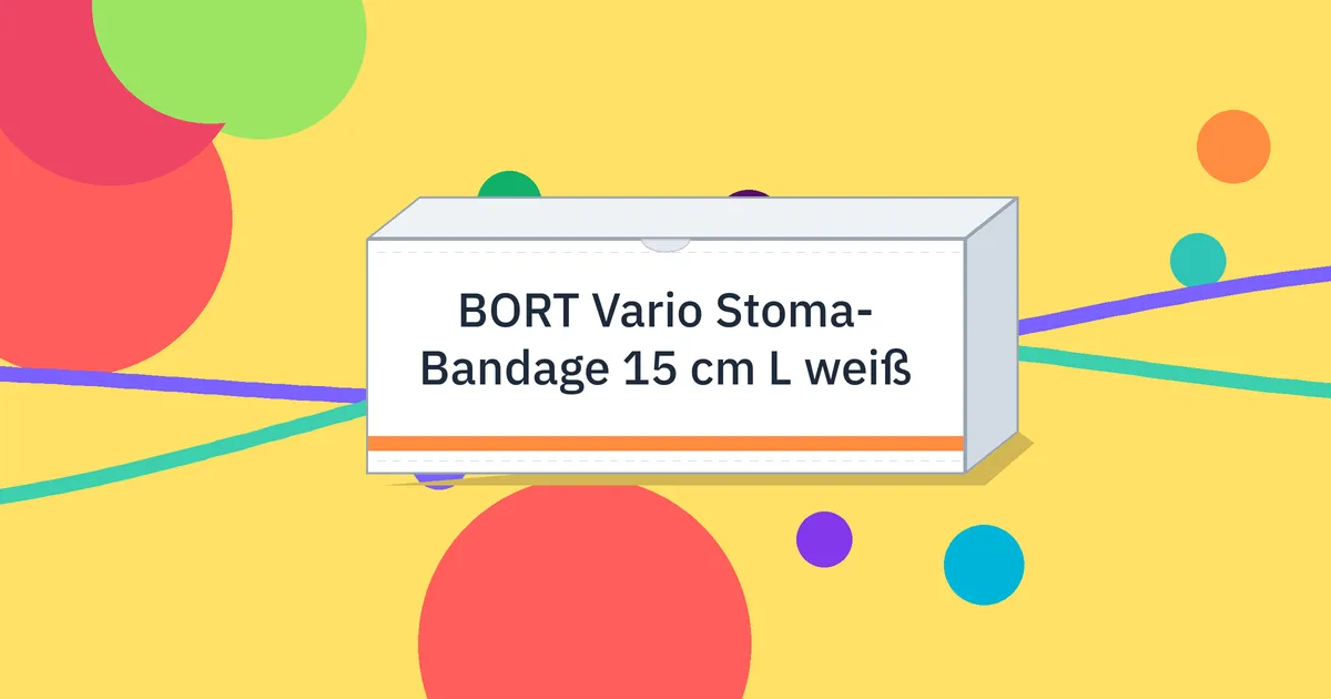 Symbolbild: Packung mit der Aufschrift BORT Vario Stoma-Bandage 15 cm L weiß (PZN 16318804) – Verfügbarkeit und Bezug in Apotheken in Frankfurt am Main