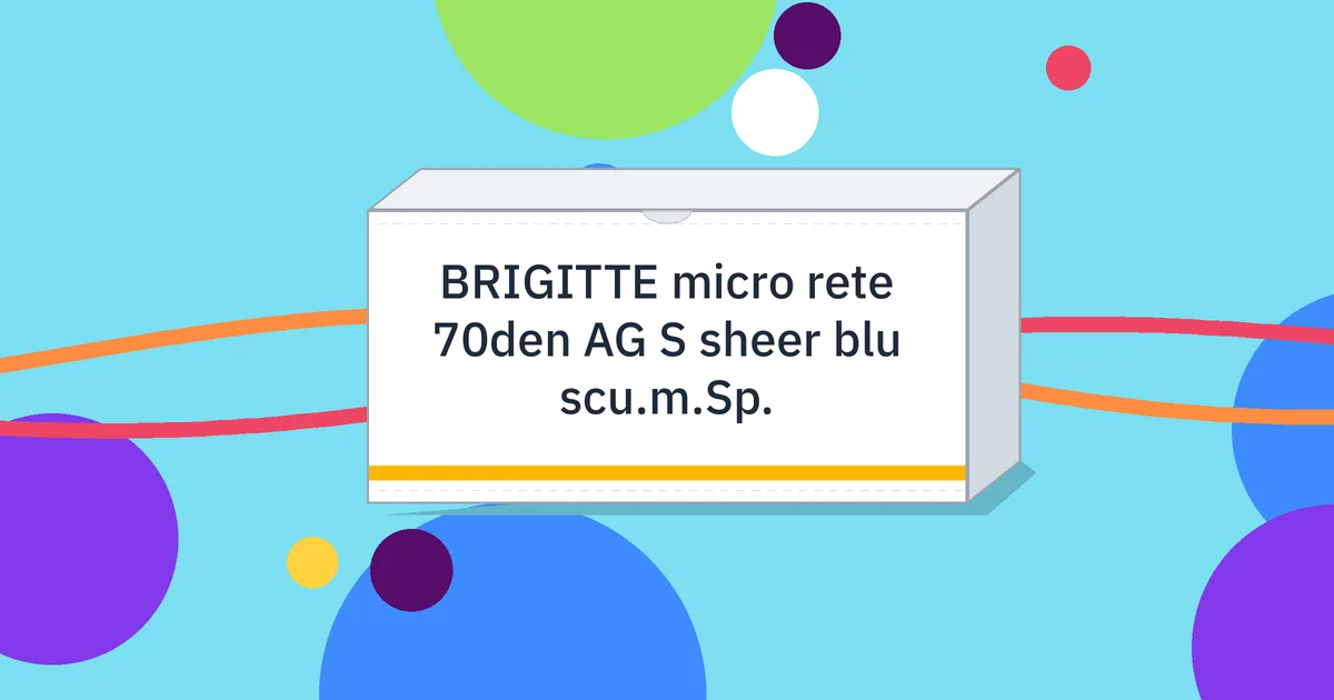 Symbolbild: Packung mit der Aufschrift BRIGITTE micro rete 70den AG S sheer blu scu.m.Sp. (PZN 16183037) – Verfügbarkeit und Bezug in Apotheken in Frankfurt am Main
