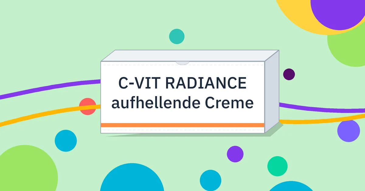Symbolbild: Packung mit der Aufschrift C-VIT RADIANCE aufhellende Creme (PZN 18018213) – Verfügbarkeit und Bezug in Apotheken in Frankfurt am Main