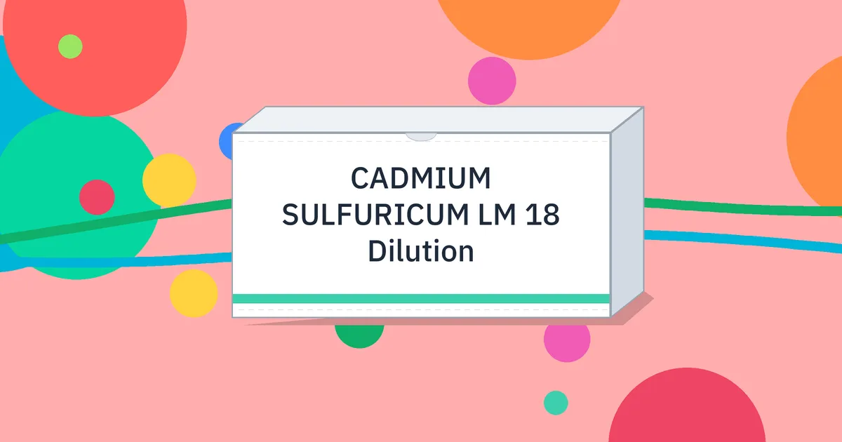 Symbolbild: Packung mit der Aufschrift CADMIUM SULFURICUM LM 18 Dilution (PZN 09649699) – Verfügbarkeit und Bezug in Apotheken in Frankfurt am Main