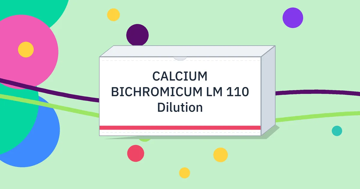Symbolbild: Packung mit der Aufschrift CALCIUM BICHROMICUM LM 110 Dilution (PZN 13407708) – Verfügbarkeit und Bezug in Apotheken in Frankfurt am Main