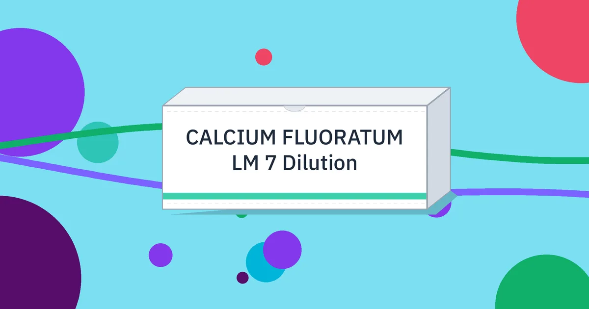 Symbolbild: Packung mit der Aufschrift CALCIUM FLUORATUM LM 7 Dilution (PZN 12804293) – Verfügbarkeit und Bezug in Apotheken in Frankfurt am Main