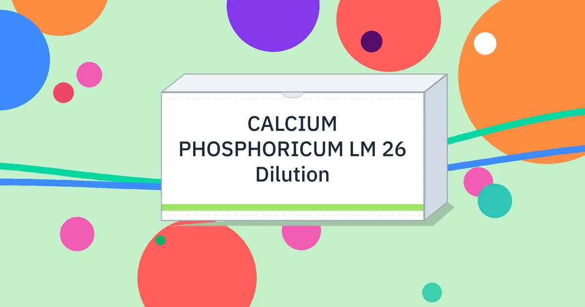 Symbolbild: Packung mit der Aufschrift CALCIUM PHOSPHORICUM LM 26 Dilution (PZN 12805387) – Verfügbarkeit und Bezug in Apotheken in Frankfurt am Main