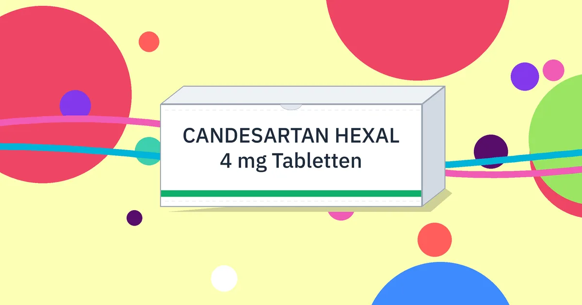 Symbolbild: Packung mit der Aufschrift CANDESARTAN HEXAL 4 mg Tabletten (PZN 09390557) – Verfügbarkeit und Bezug in Apotheken in Frankfurt am Main