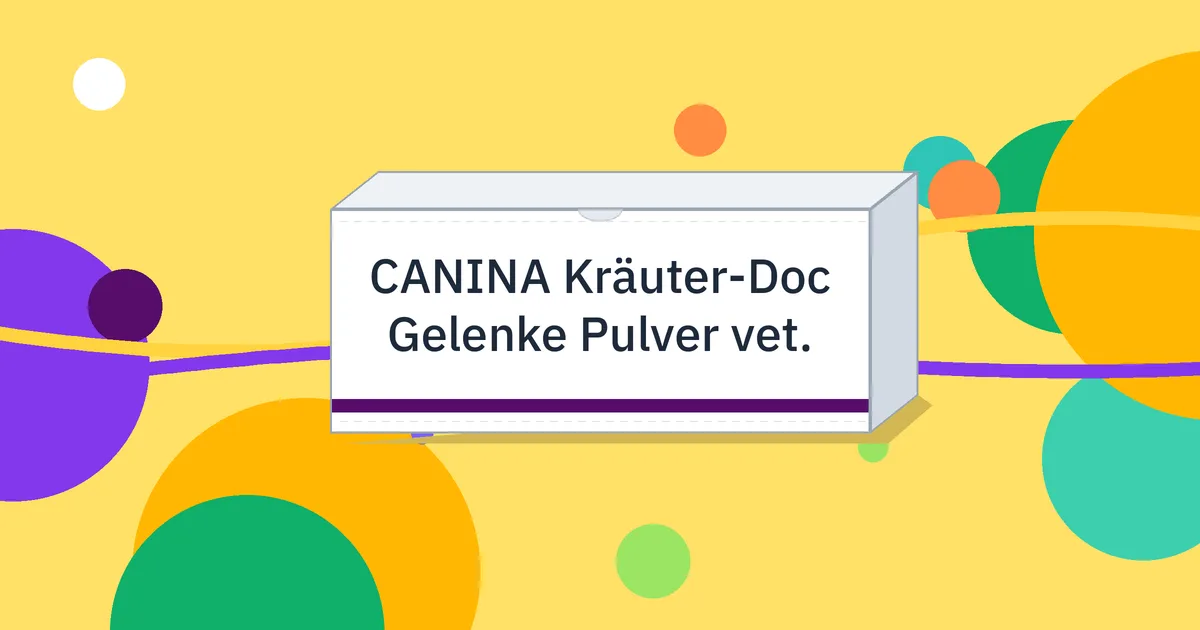 Symbolbild: Packung mit der Aufschrift CANINA Kräuter-Doc Gelenke Pulver vet. (PZN 06902608) – Verfügbarkeit und Bezug in Apotheken in Frankfurt am Main