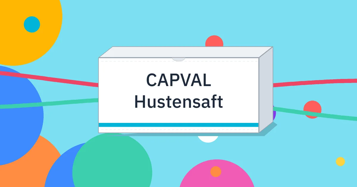 Symbolbild: Packung mit der Aufschrift CAPVAL Hustensaft (PZN 01672693) – Verfügbarkeit und Bezug in Apotheken in Frankfurt am Main