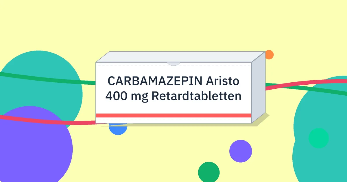 Symbolbild: Packung mit der Aufschrift CARBAMAZEPIN Aristo 400 mg Retardtabletten (PZN 00615380) – Verfügbarkeit und Bezug in Apotheken in Frankfurt am Main