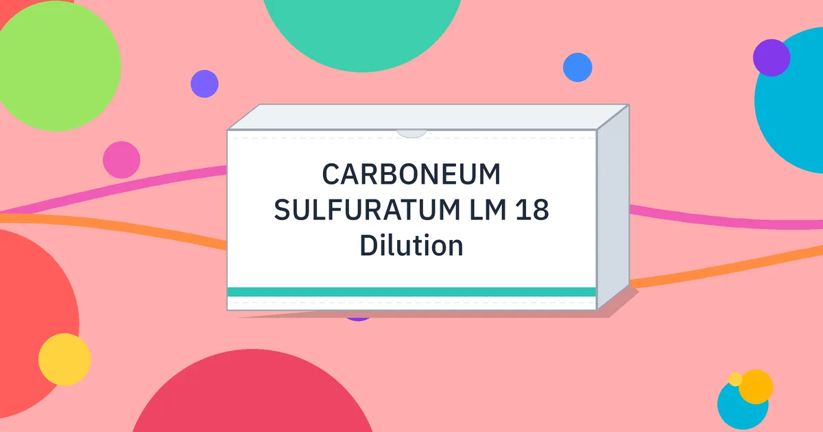 Symbolbild: Packung mit der Aufschrift CARBONEUM SULFURATUM LM 18 Dilution (PZN 07540082) – Verfügbarkeit und Bezug in Apotheken in Frankfurt am Main