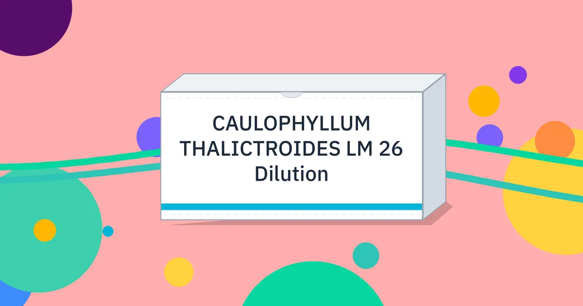 Symbolbild: Packung mit der Aufschrift CAULOPHYLLUM THALICTROIDES LM 26 Dilution (PZN 13434935) – Verfügbarkeit und Bezug in Apotheken in Frankfurt am Main