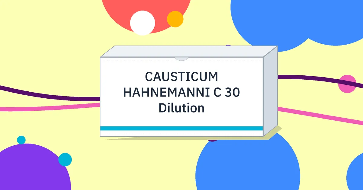Symbolbild: Packung mit der Aufschrift CAUSTICUM HAHNEMANNI C 30 Dilution (PZN 07163768) – Verfügbarkeit und Bezug in Apotheken in Frankfurt am Main