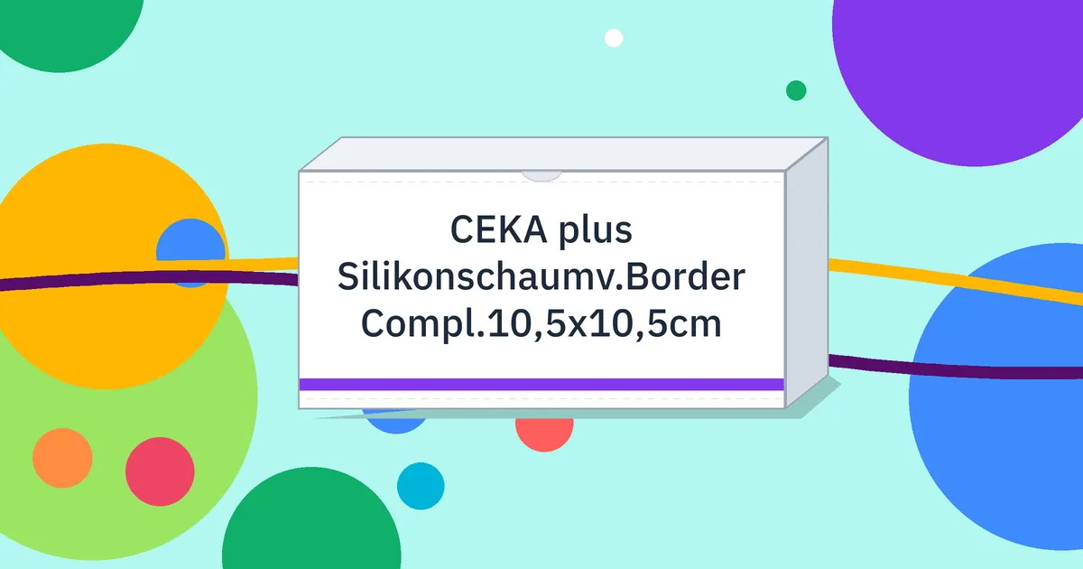Symbolbild: Packung mit der Aufschrift CEKA plus Silikonschaumv.Border Compl.10,5x10,5cm (PZN 20378410) – Verfügbarkeit und Bezug in Apotheken in Frankfurt am Main