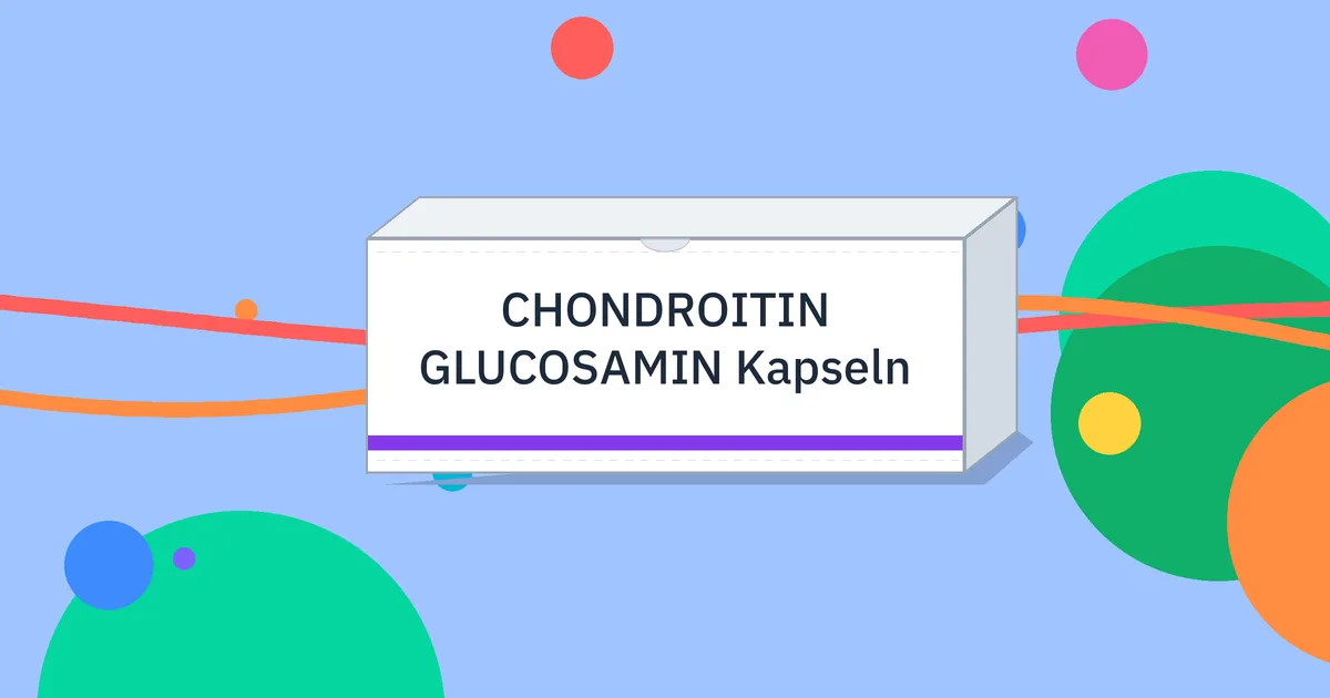 Symbolbild: Packung mit der Aufschrift CHONDROITIN GLUCOSAMIN Kapseln (PZN 04347806) – Verfügbarkeit und Bezug in Apotheken in Frankfurt am Main