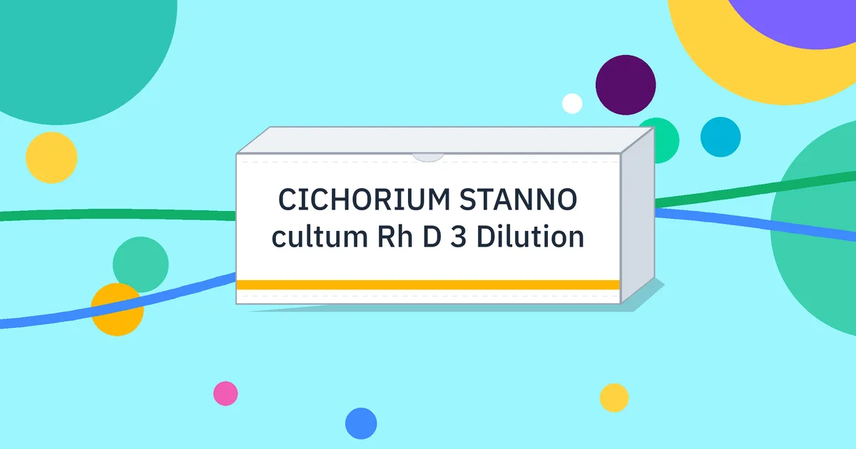 Symbolbild: Packung mit der Aufschrift CICHORIUM STANNO cultum Rh D 3 Dilution (PZN 01630424) – Verfügbarkeit und Bezug in Apotheken in Frankfurt am Main