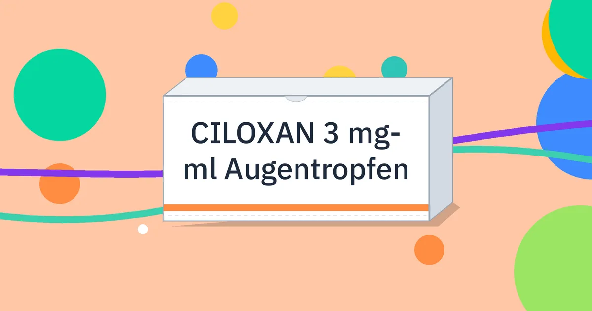 Symbolbild: Packung mit der Aufschrift CILOXAN 3 mg-ml Augentropfen (PZN 10041939) – Verfügbarkeit und Bezug in Apotheken in Frankfurt am Main