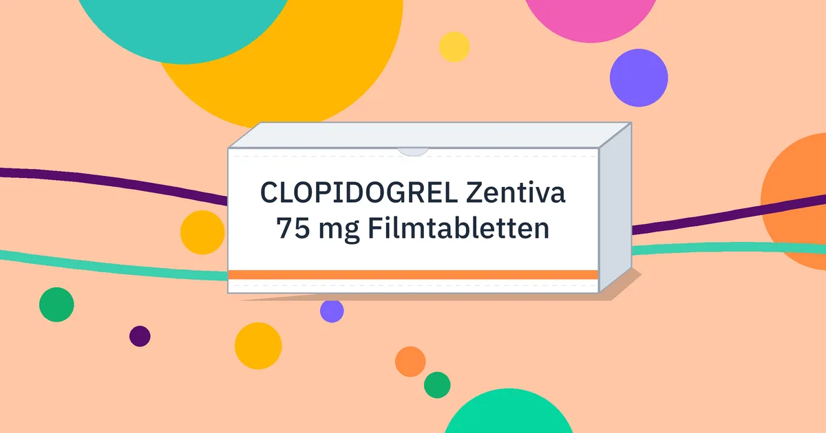 Symbolbild: Packung mit der Aufschrift CLOPIDOGREL Zentiva 75 mg Filmtabletten (PZN 18374468) – Verfügbarkeit und Bezug in Apotheken in Frankfurt am Main