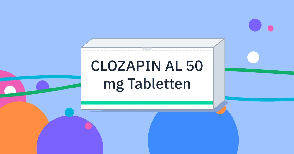 Symbolbild: Packung mit der Aufschrift CLOZAPIN AL 50 mg Tabletten (PZN 18239629) – Verfügbarkeit und Bezug in Apotheken in Frankfurt am Main