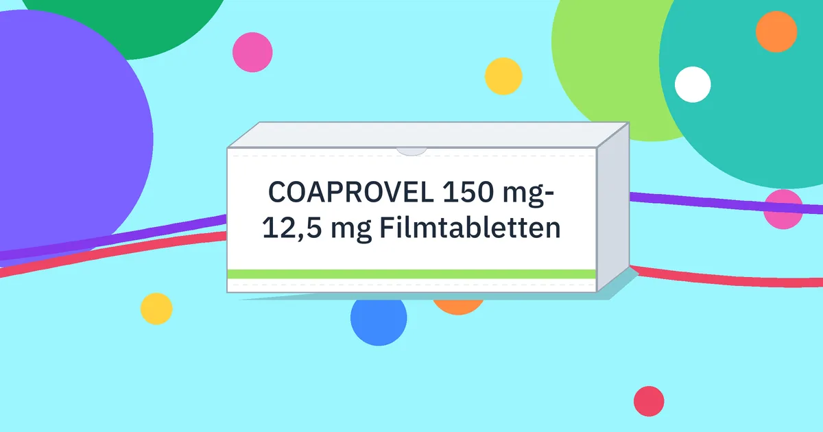 Symbolbild: Packung mit der Aufschrift COAPROVEL 150 mg-12,5 mg Filmtabletten (PZN 00162694) – Verfügbarkeit und Bezug in Apotheken in Frankfurt am Main