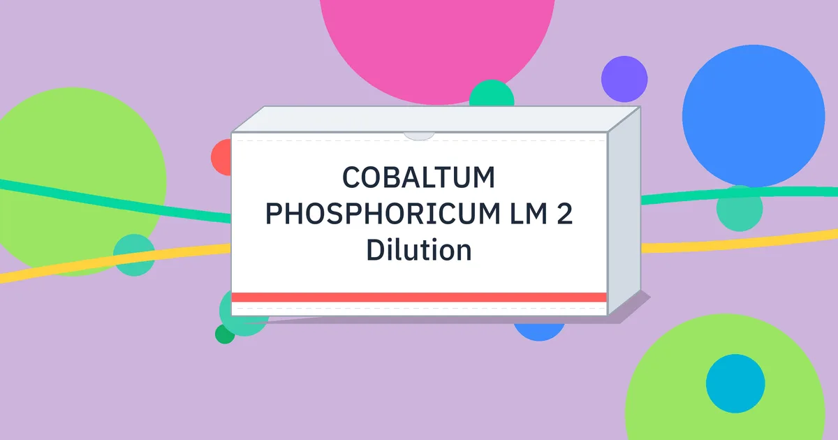 Symbolbild: Packung mit der Aufschrift COBALTUM PHOSPHORICUM LM 2 Dilution (PZN 12823913) – Verfügbarkeit und Bezug in Apotheken in Frankfurt am Main