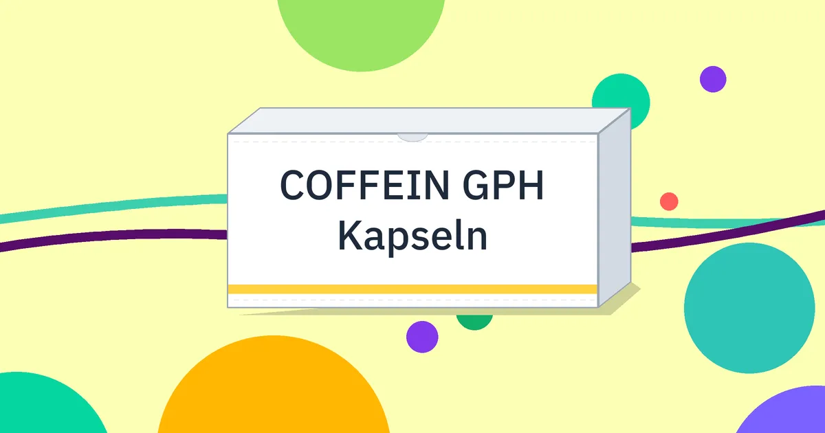 Symbolbild: Packung mit der Aufschrift COFFEIN GPH Kapseln (PZN 06447788) – Verfügbarkeit und Bezug in Apotheken in Frankfurt am Main