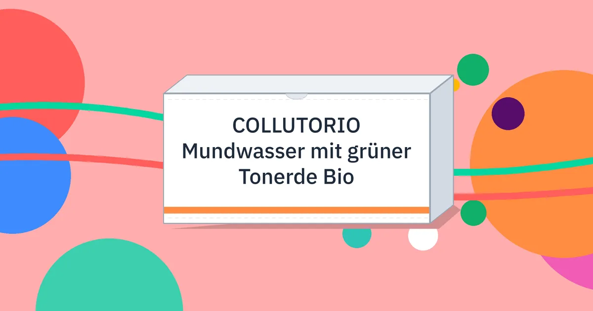 Symbolbild: Packung mit der Aufschrift COLLUTORIO Mundwasser mit grüner Tonerde Bio (PZN 10398570) – Verfügbarkeit und Bezug in Apotheken in Frankfurt am Main