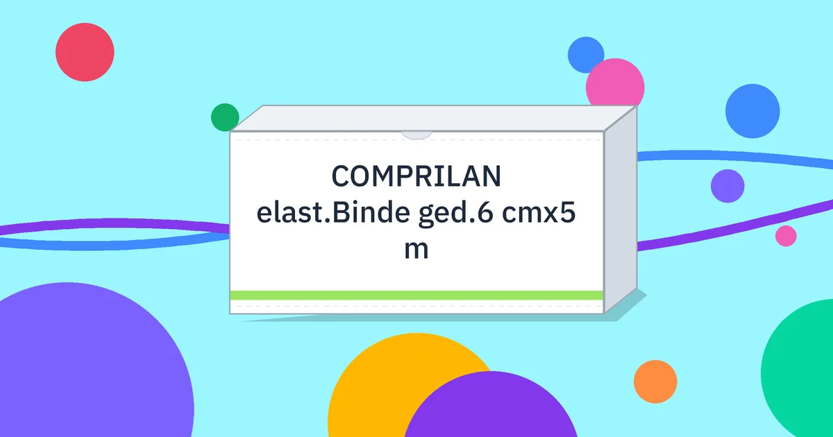 Symbolbild: Packung mit der Aufschrift COMPRILAN elast.Binde ged.6 cmx5 m (PZN 03179301) – Verfügbarkeit und Bezug in Apotheken in Frankfurt am Main