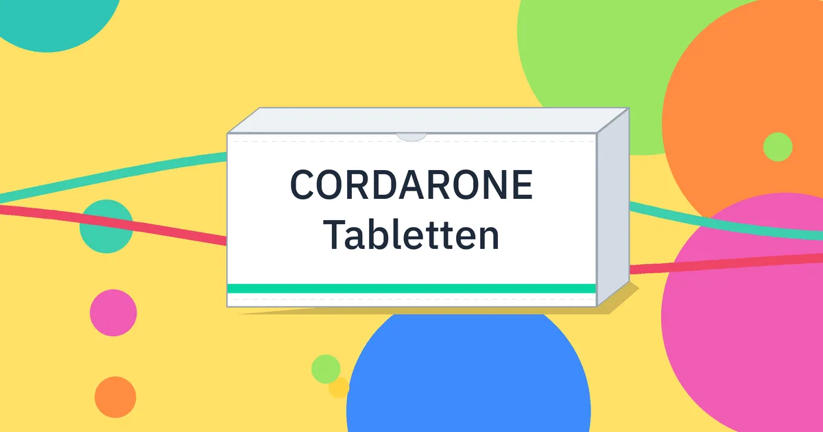 Symbolbild: Packung mit der Aufschrift CORDARONE Tabletten (PZN 01408051) – Verfügbarkeit und Bezug in Apotheken in Frankfurt am Main
