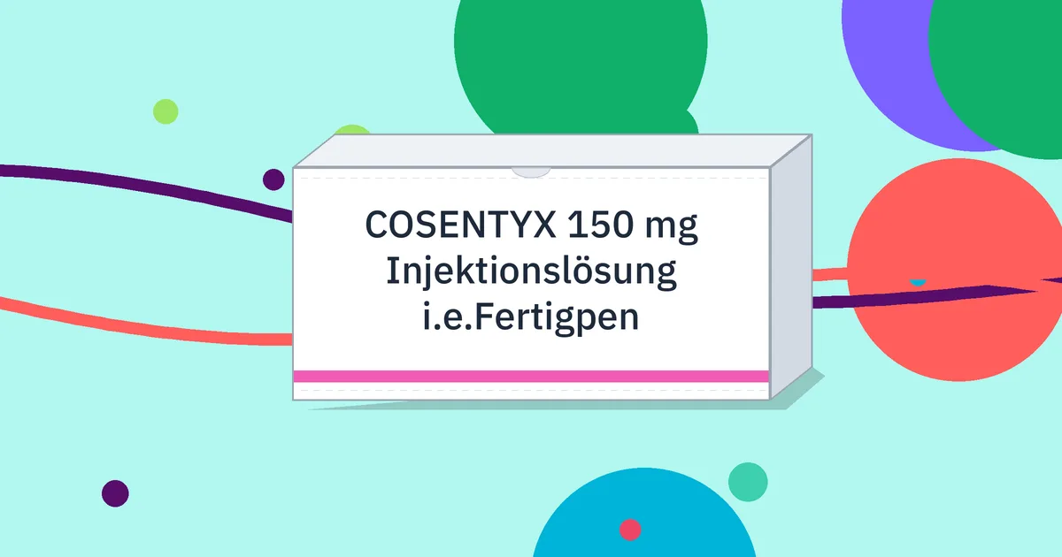Symbolbild: Packung mit der Aufschrift COSENTYX 150 mg Injektionslösung i.e.Fertigpen (PZN 12615942) – Verfügbarkeit und Bezug in Apotheken in Frankfurt am Main