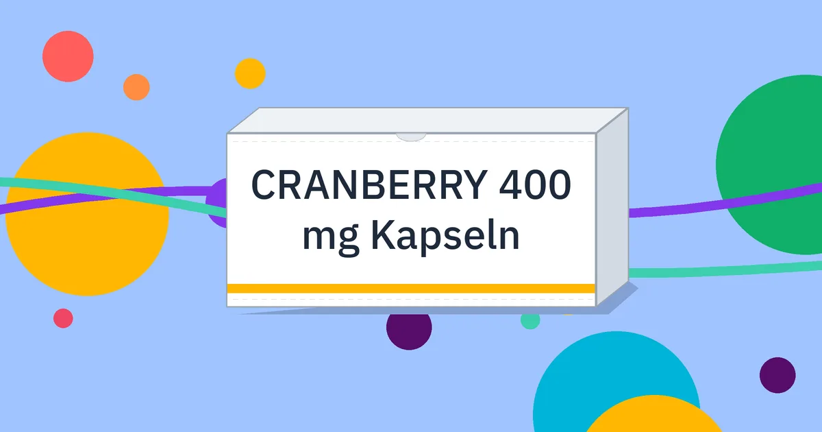 Symbolbild: Packung mit der Aufschrift CRANBERRY 400 mg Kapseln (PZN 04648347) – Verfügbarkeit und Bezug in Apotheken in Frankfurt am Main