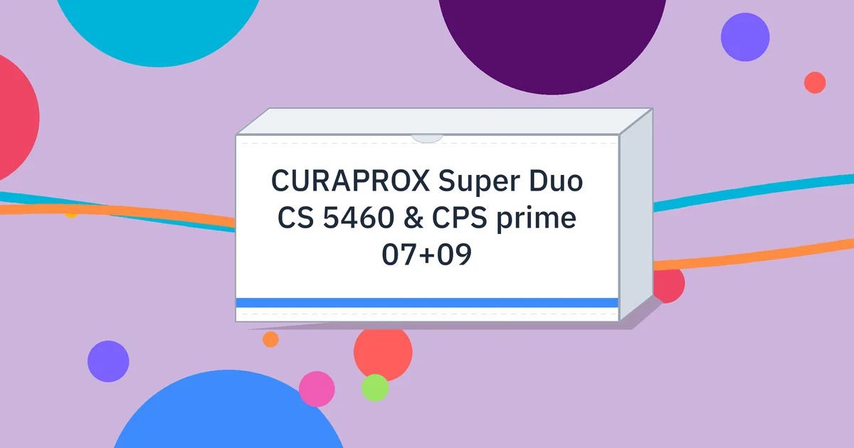 Symbolbild: Packung mit der Aufschrift CURAPROX Super Duo CS 5460 & CPS prime 07+09 (PZN 19762758) – Verfügbarkeit und Bezug in Apotheken in Frankfurt am Main