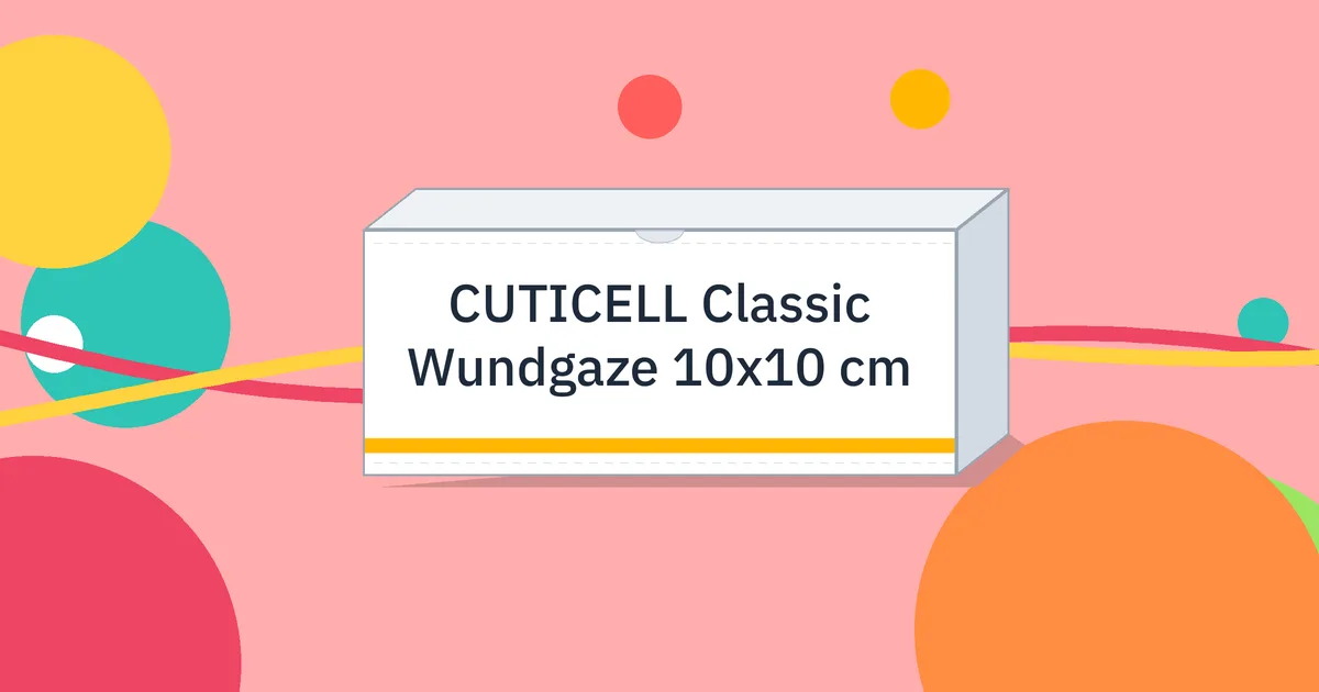 Symbolbild: Packung mit der Aufschrift CUTICELL Classic Wundgaze 10x10 cm (PZN 19699770) – Verfügbarkeit und Bezug in Apotheken in Frankfurt am Main