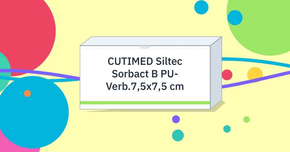 Symbolbild: Packung mit der Aufschrift CUTIMED Siltec Sorbact B PU-Verb.7,5x7,5 cm (PZN 19375292) – Verfügbarkeit und Bezug in Apotheken in Frankfurt am Main