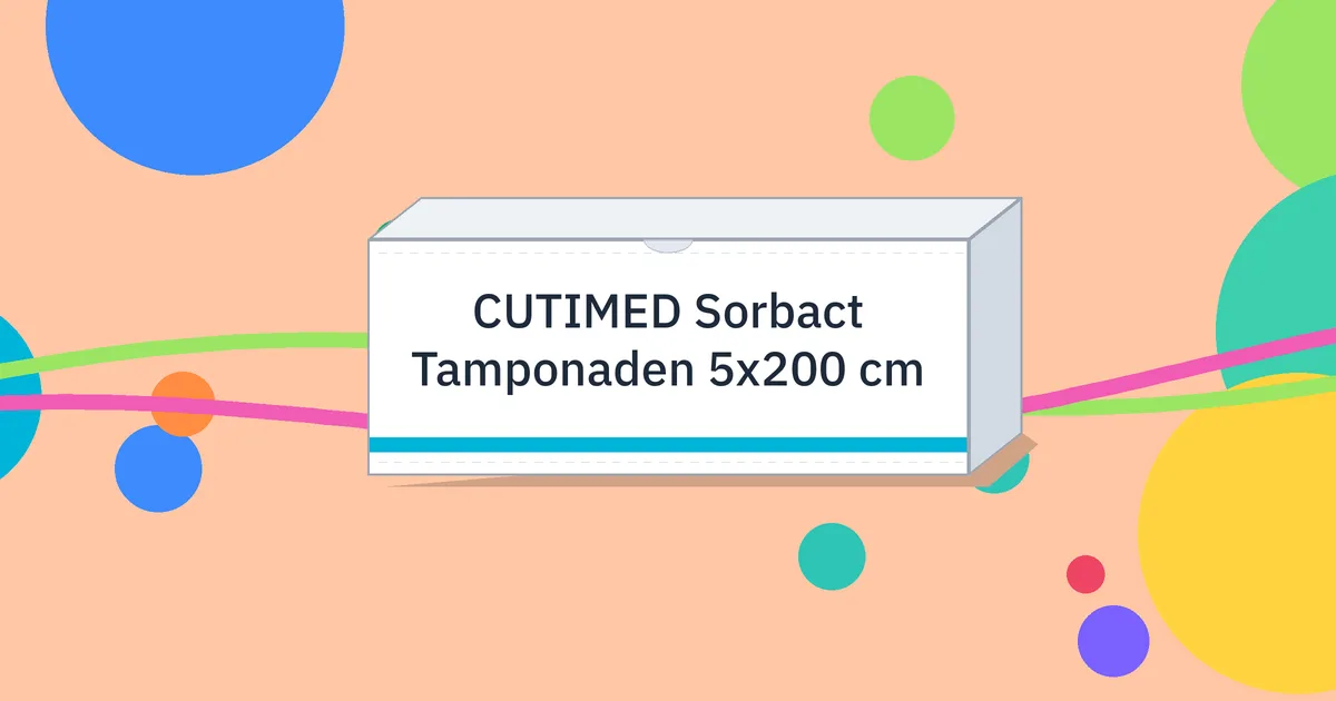 Symbolbild: Packung mit der Aufschrift CUTIMED Sorbact Tamponaden 5x200 cm (PZN 07351808) – Verfügbarkeit und Bezug in Apotheken in Frankfurt am Main