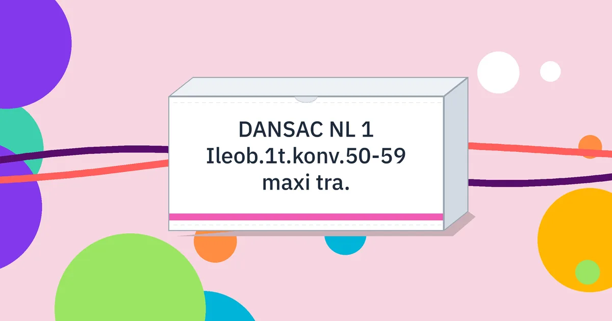 Symbolbild: Packung mit der Aufschrift DANSAC NL 1 Ileob.1t.konv.50-59 maxi tra. (PZN 09901012) – Verfügbarkeit und Bezug in Apotheken in Frankfurt am Main