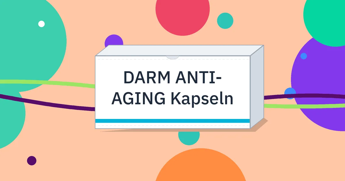 Symbolbild: Packung mit der Aufschrift DARM ANTI-AGING Kapseln (PZN 18371837) – Verfügbarkeit und Bezug in Apotheken in Frankfurt am Main
