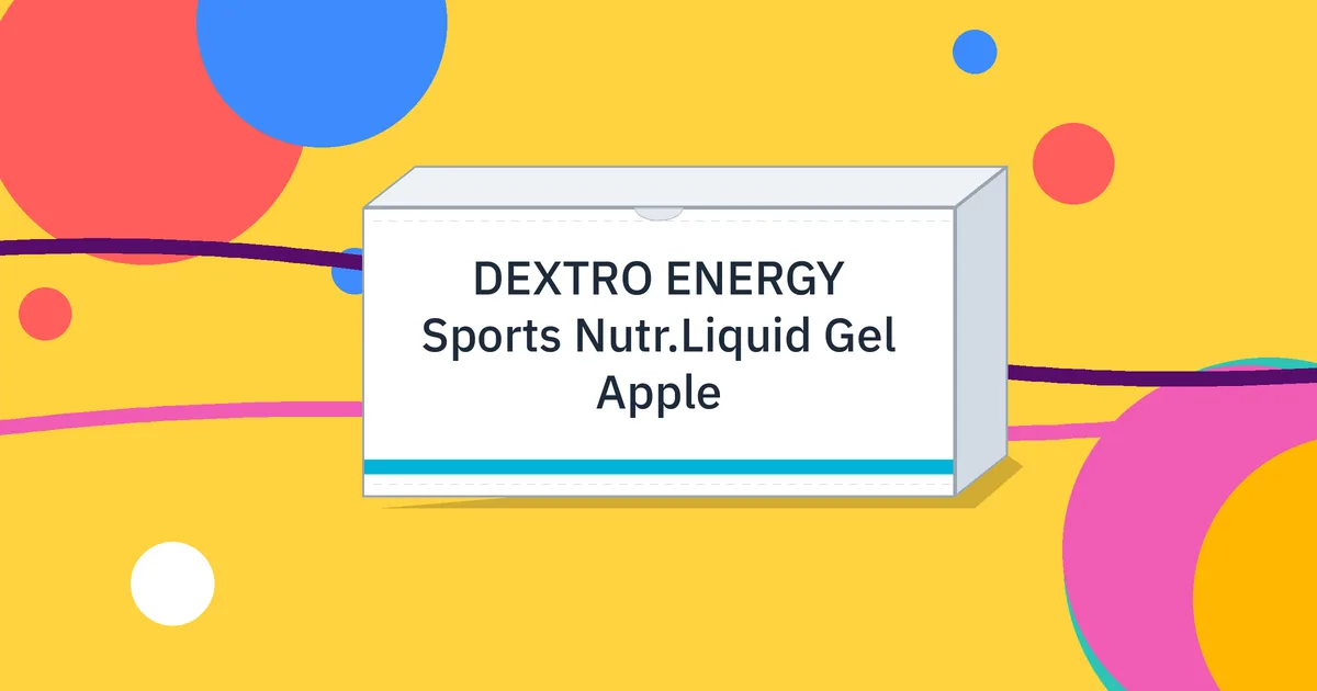 Symbolbild: Packung mit der Aufschrift DEXTRO ENERGY Sports Nutr.Liquid Gel Apple (PZN 20333011) – Verfügbarkeit und Bezug in Apotheken in Frankfurt am Main