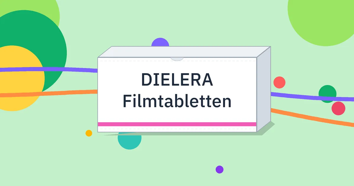 Symbolbild: Packung mit der Aufschrift DIELERA Filmtabletten (PZN 19753417) – Verfügbarkeit und Bezug in Apotheken in Frankfurt am Main