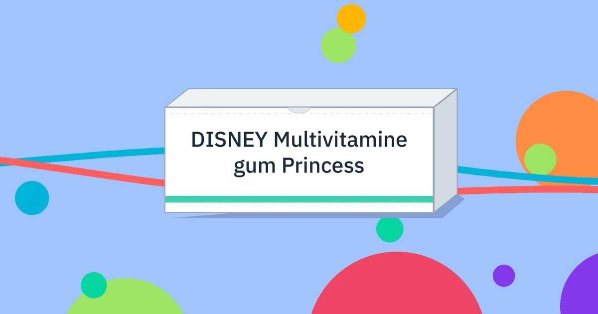 Symbolbild: Packung mit der Aufschrift DISNEY Multivitamine gum Princess (PZN 16496090) – Verfügbarkeit und Bezug in Apotheken in Frankfurt am Main