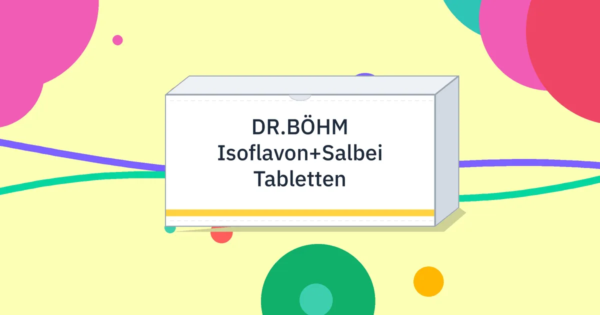 Symbolbild: Packung mit der Aufschrift DR.BÖHM Isoflavon+Salbei Tabletten (PZN 20102079) – Verfügbarkeit und Bezug in Apotheken in Frankfurt am Main