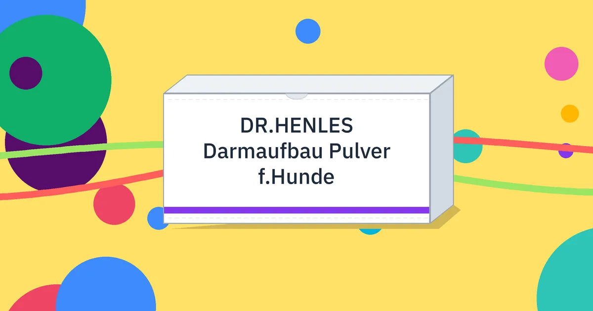 Symbolbild: Packung mit der Aufschrift DR.HENLES Darmaufbau Pulver f.Hunde (PZN 16037927) – Verfügbarkeit und Bezug in Apotheken in Frankfurt am Main