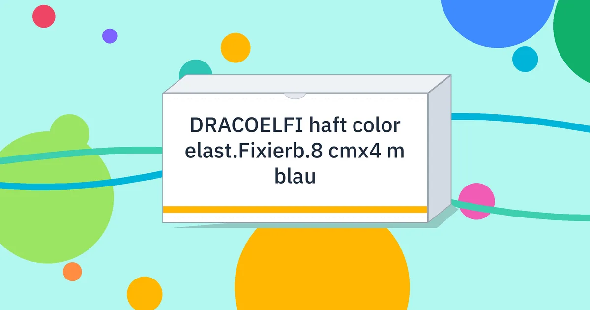 Symbolbild: Packung mit der Aufschrift DRACOELFI haft color elast.Fixierb.8 cmx4 m blau (PZN 09780235) – Verfügbarkeit und Bezug in Apotheken in Frankfurt am Main