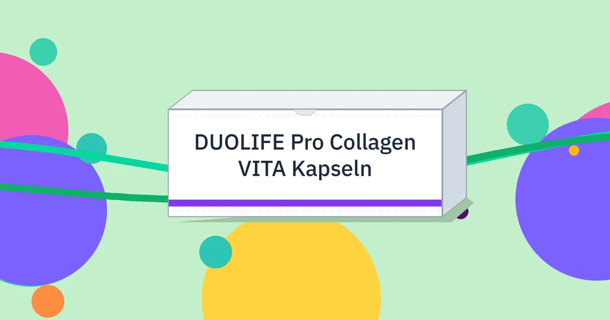 Symbolbild: Packung mit der Aufschrift DUOLIFE Pro Collagen VITA Kapseln (PZN 20701650) – Verfügbarkeit und Bezug in Apotheken in Frankfurt am Main