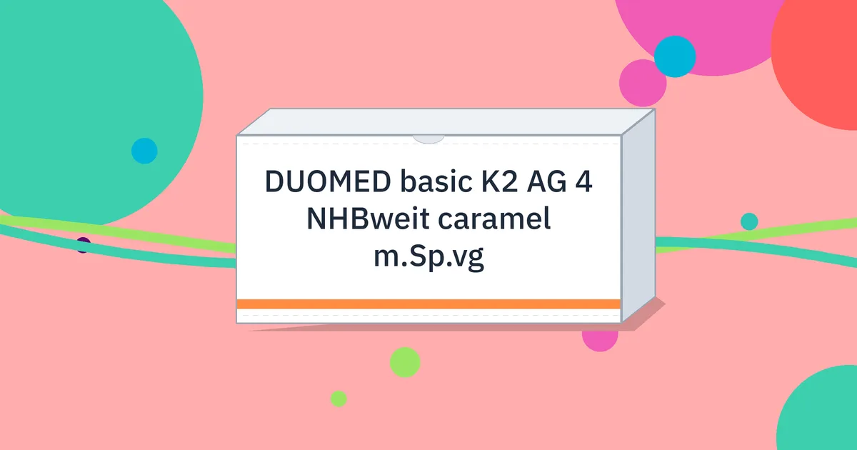 Symbolbild: Packung mit der Aufschrift DUOMED basic K2 AG 4 NHBweit caramel m.Sp.vg (PZN 20909089) – Verfügbarkeit und Bezug in Apotheken in Frankfurt am Main