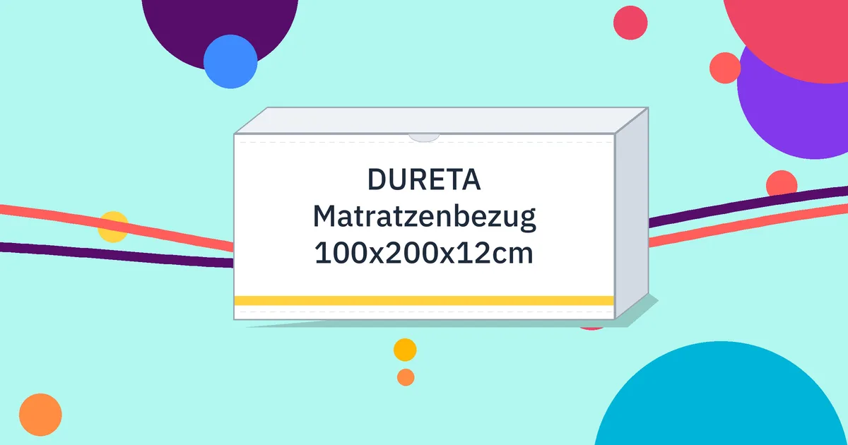 Symbolbild: Packung mit der Aufschrift DURETA Matratzenbezug 100x200x12cm (PZN 01855399) – Verfügbarkeit und Bezug in Apotheken in Frankfurt am Main