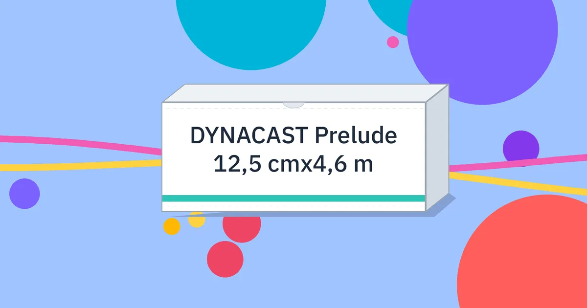 Symbolbild: Packung mit der Aufschrift DYNACAST Prelude 12,5 cmx4,6 m (PZN 07465765) – Verfügbarkeit und Bezug in Apotheken in Frankfurt am Main
