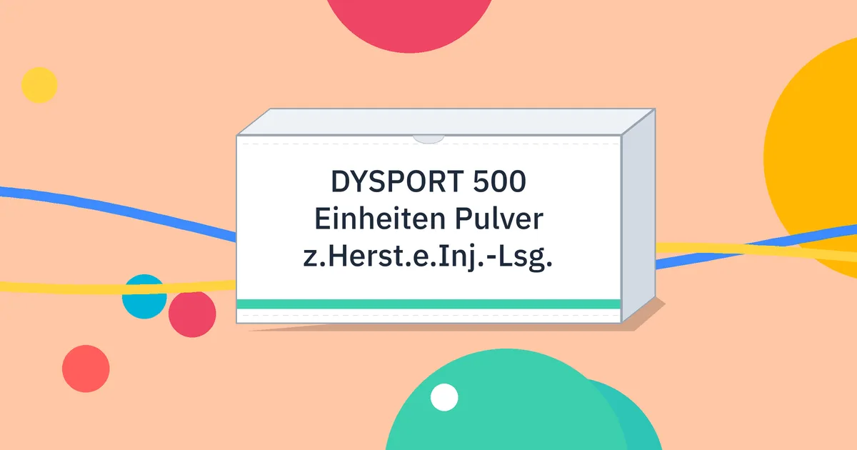 Symbolbild: Packung mit der Aufschrift DYSPORT 500 Einheiten Pulver z.Herst.e.Inj.-Lsg. (PZN 13197688) – Verfügbarkeit und Bezug in Apotheken in Frankfurt am Main