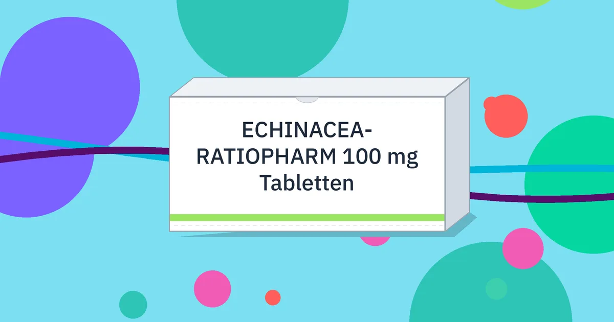 Symbolbild: Packung mit der Aufschrift ECHINACEA-RATIOPHARM 100 mg Tabletten (PZN 03921806) – Verfügbarkeit und Bezug in Apotheken in Frankfurt am Main